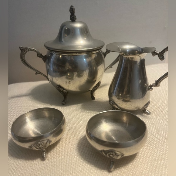 Inpel | Dining | Vintage Inpel Genuine Pewter Small Sugar And Cream Set ...